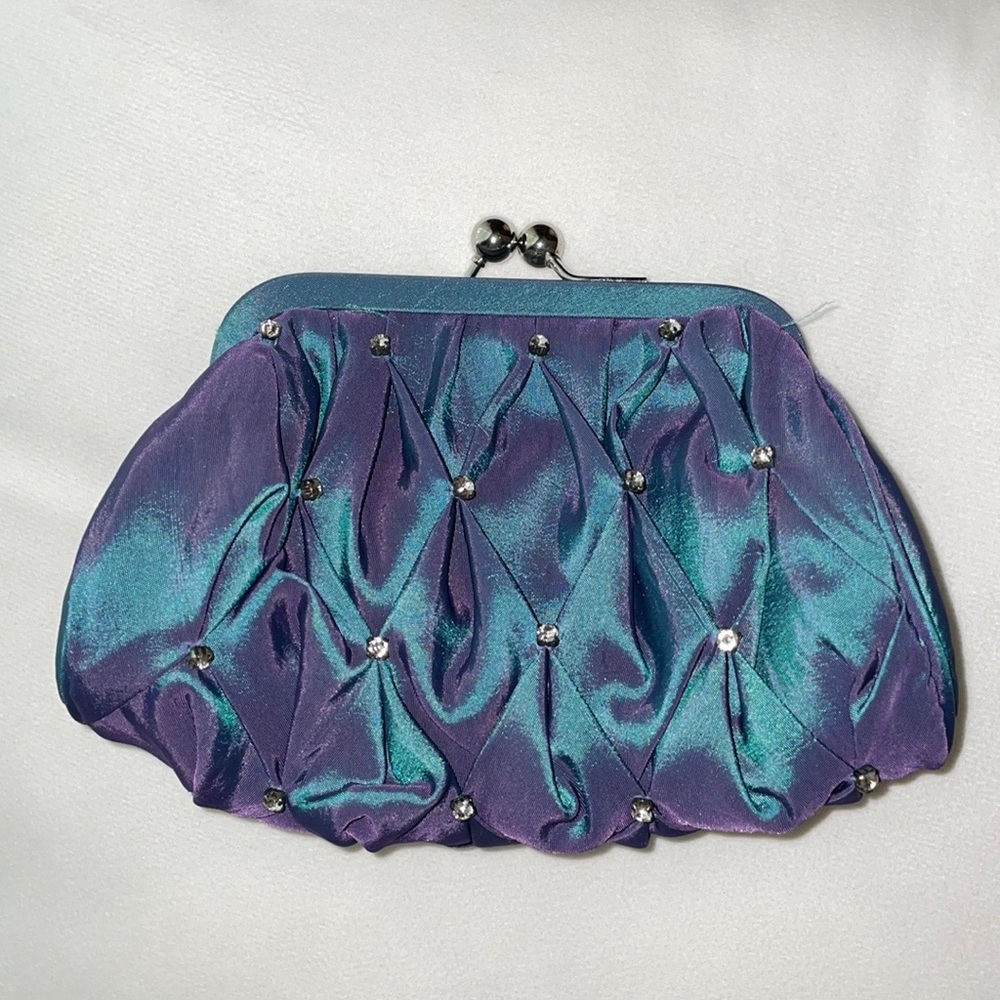 Mini Baguette Satin W Rhinestones Diamond Smocked Kis… - Gem